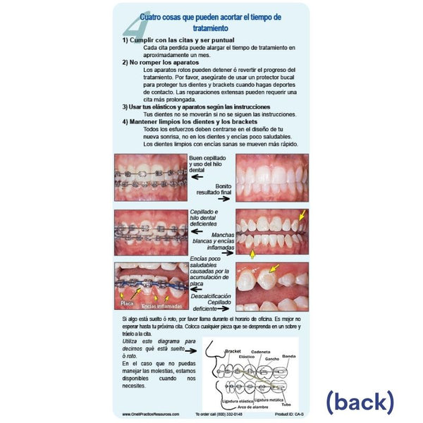 Preventing Problems With Braces - Spanish – O'Neil Practice Resources
